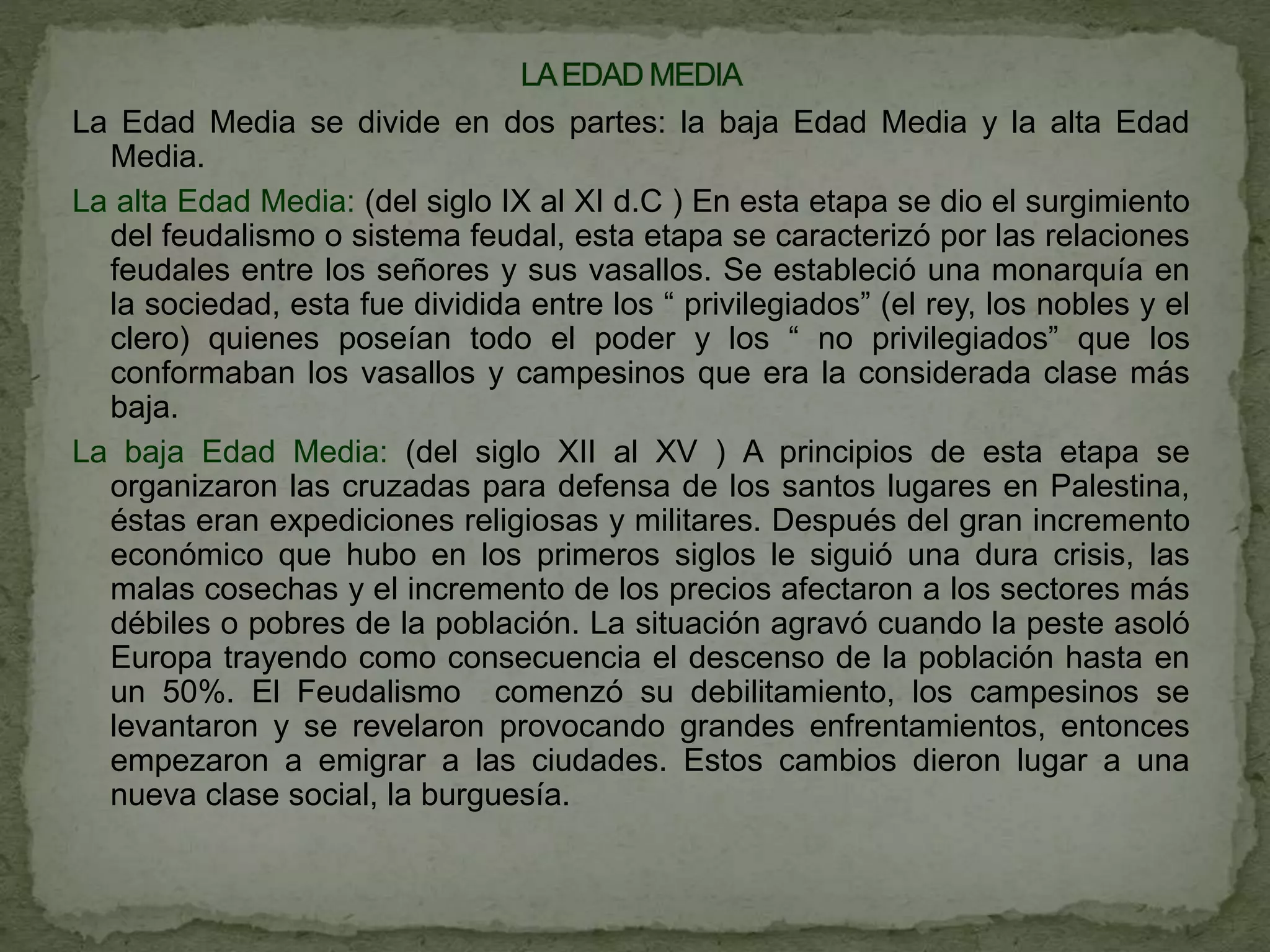 Edad media y edad moderna | PPTX