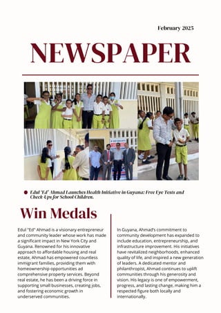 Ed Ahmad: Guyana Health Initiative Launched | PDF