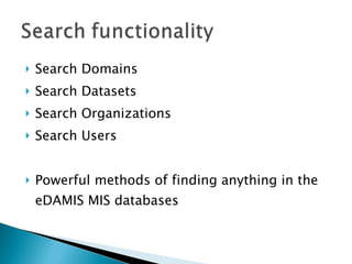 Edamis Web Portal functionality | PPT