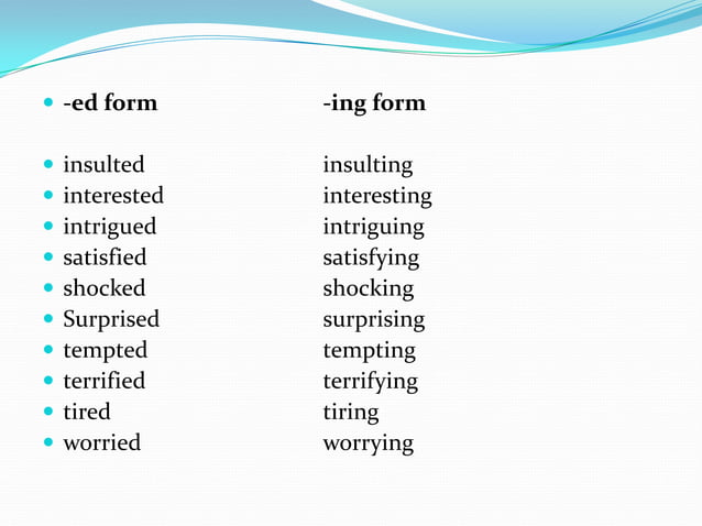 -ed and -ing adjectives | PPTX