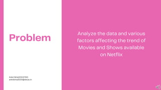 EDA of TV shows & movies available on Netflix Presentation:1 | PPTX