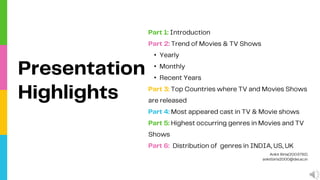 EDA of tv shows & movies available on Netflix presentation:2 | PPT
