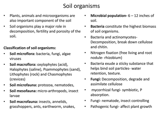 Edaphic factors- soil profile, structure, porosity, soil moisture, soil ...