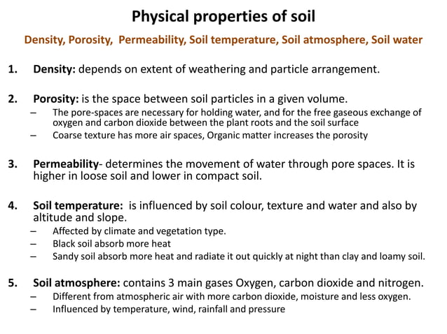 Edaphic factors- soil profile, structure, porosity, soil moisture, soil ...