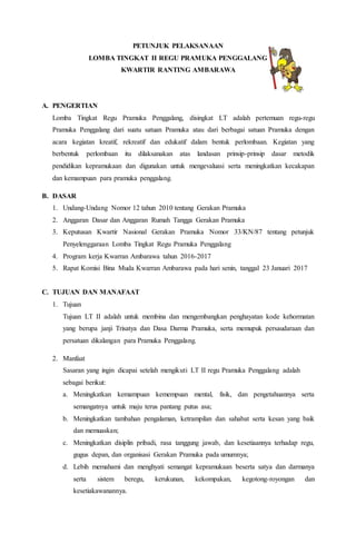 Edaran juklak Lomba Tingkat II (LTII) | DOCX