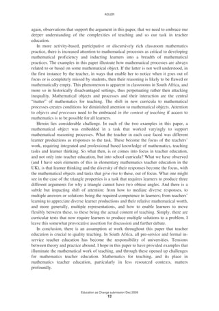 Mathematics for Teaching Matters | PDF