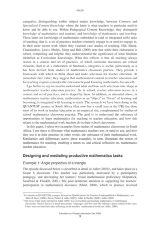 Mathematics for Teaching Matters | PDF