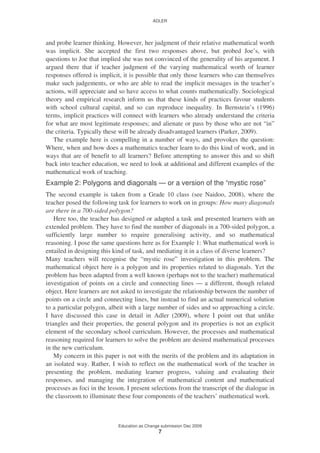 Mathematics for Teaching Matters | PDF