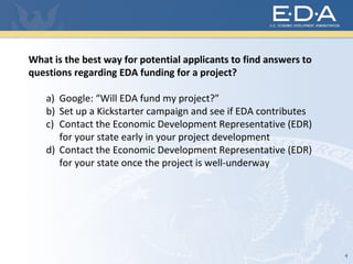 EDA Program Area Workshop: Public Works, Economic Adjustment ...