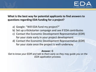 EDA Program Area Workshop: Public Works, Economic Adjustment ...