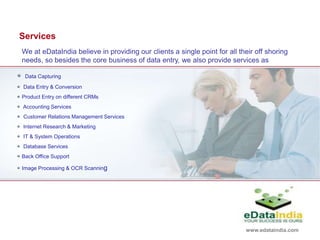 eDataindia: Outsourcing Data Entry Service Provider in India