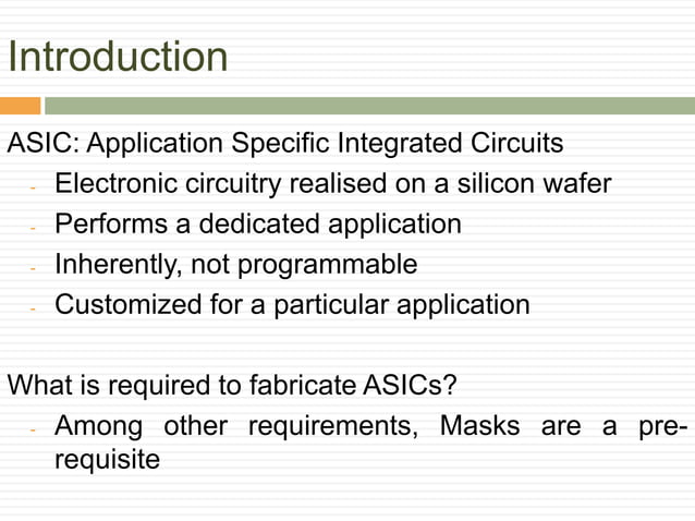 ASIC design Flow (Digital Design) | PPT