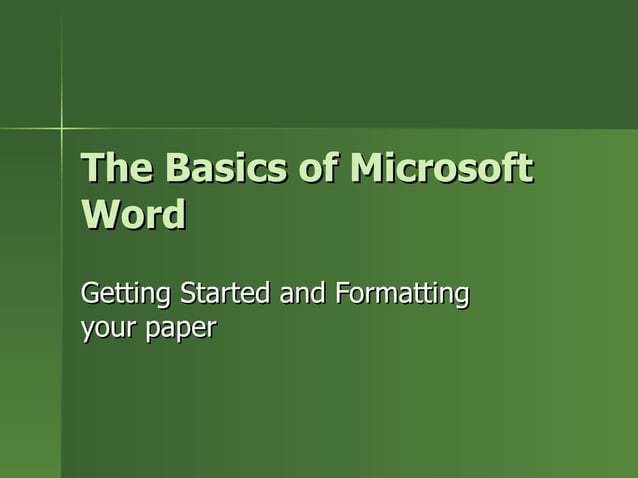 Basics of Microsoft Word | PPT | Desktop Publishing | Computer Software ...