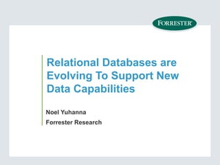 Relational Databases are Evolving To Support New Data Capabilities | PDF | Databases | Computer ...