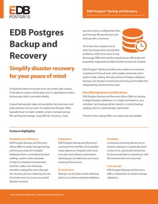 EDB Postgres Backup and Recovery | PDF