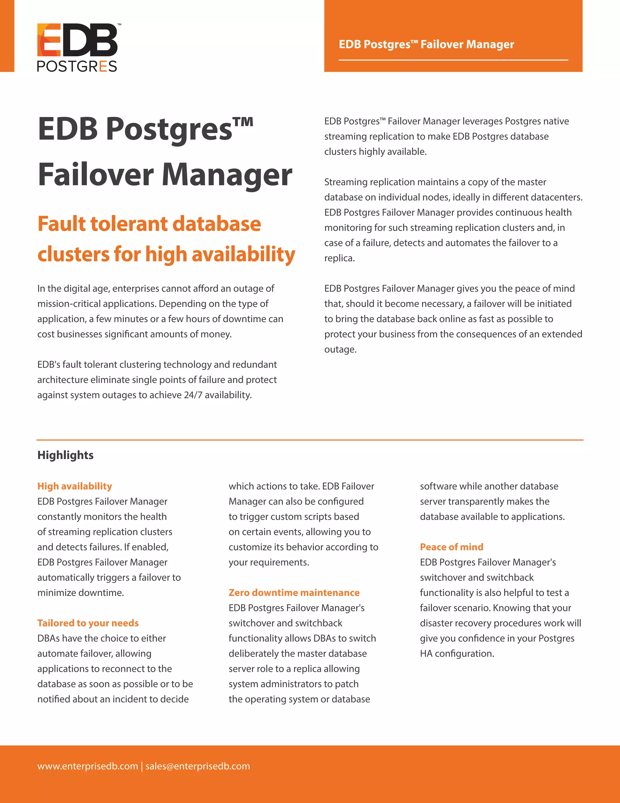 Edb Postgres Failover Manager Pdf