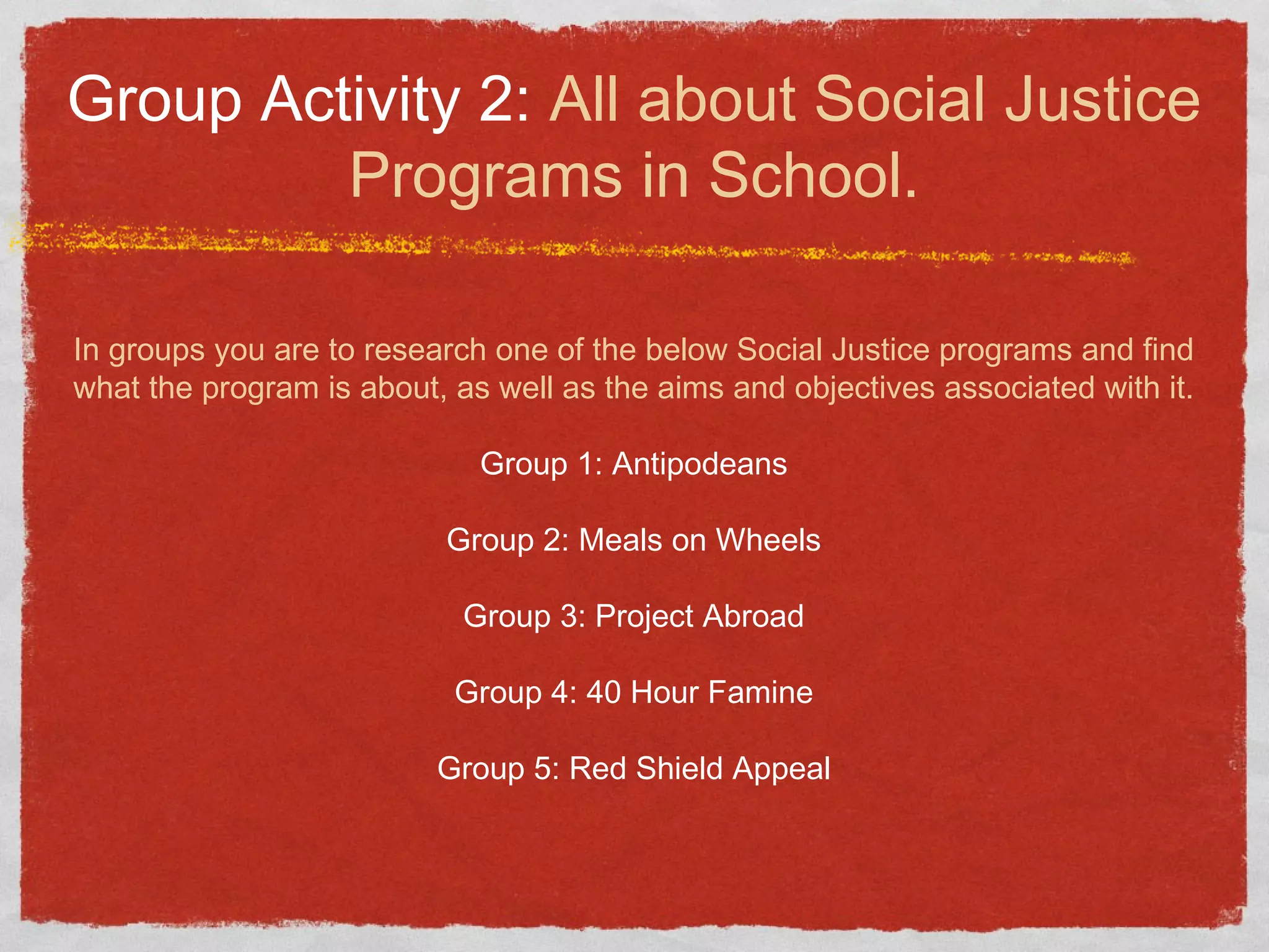 Social Justice Presentation EDB003 06/08/14 | PPT