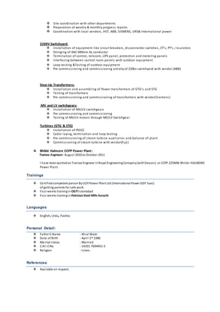 humayun khan CV | DOCX | Civil Engineering Industry | Industries
