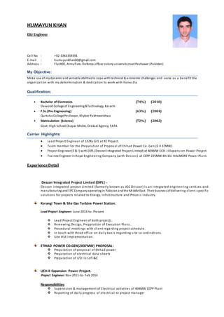 humayun khan CV | PDF