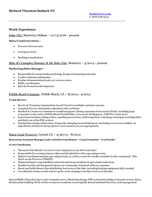 Richard's Resume sales | DOCX