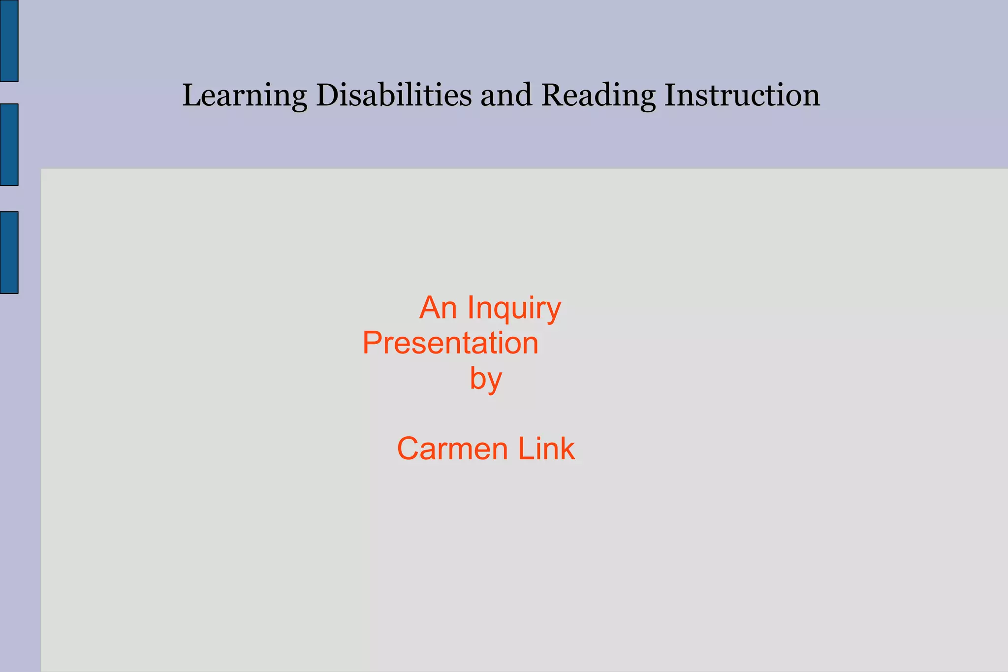 reading instruction and learning disabilities | PPT