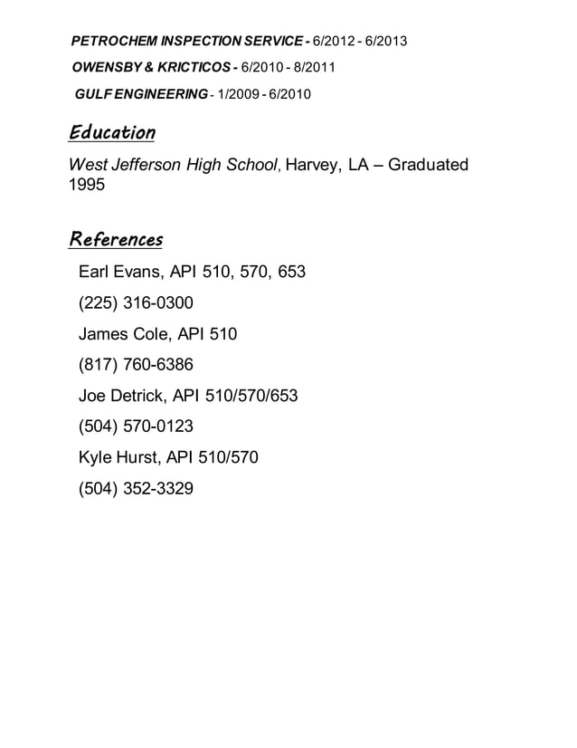 Mike Bedwell - resume detail | DOCX