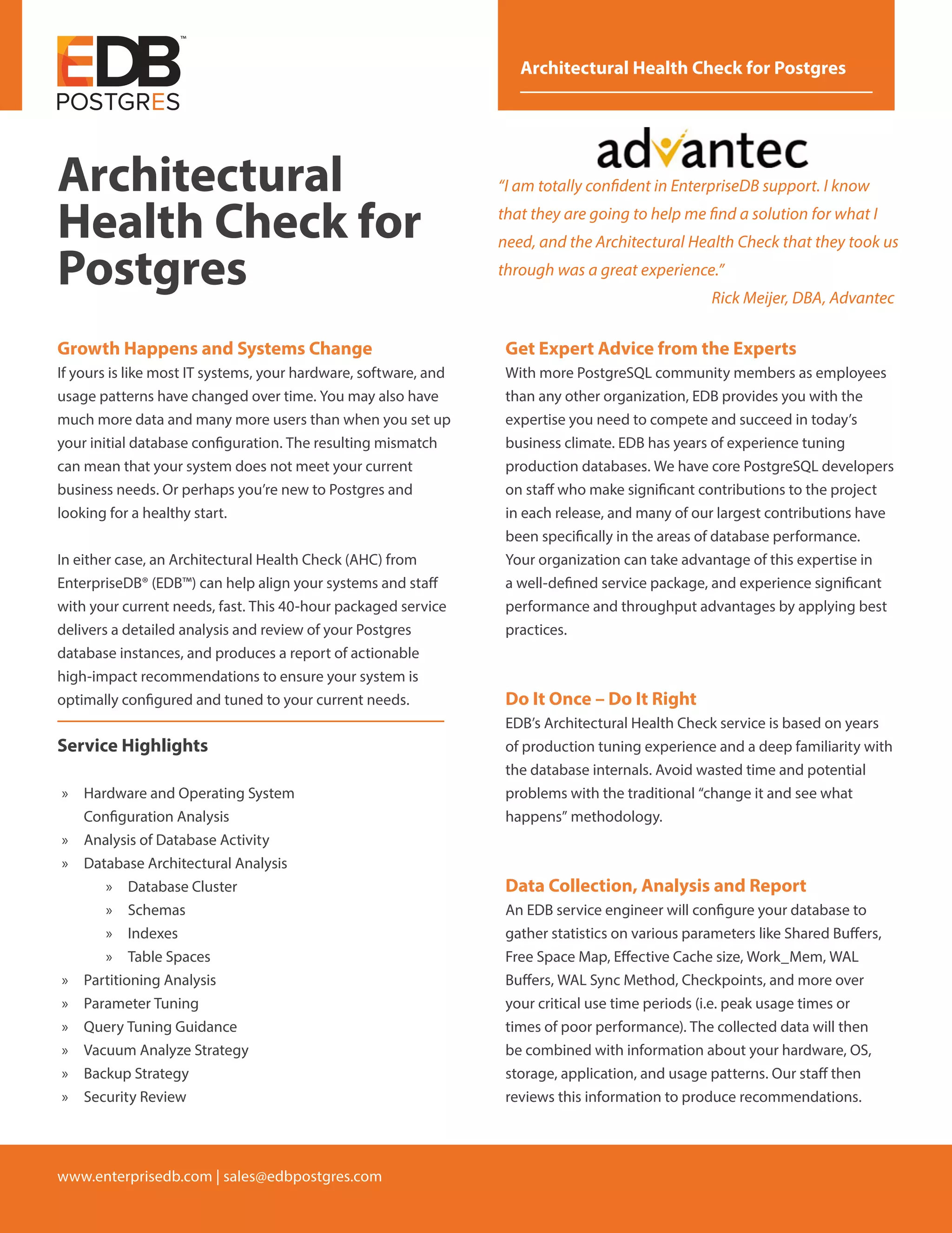 Architectural Health Check for Postgres | PDF