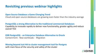 How EDB Postgres helps achieve business continuity for database? | PPTX | Databases | Computer ...
