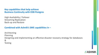 How EDB Postgres helps achieve business continuity for database? | PPTX | Databases | Computer ...