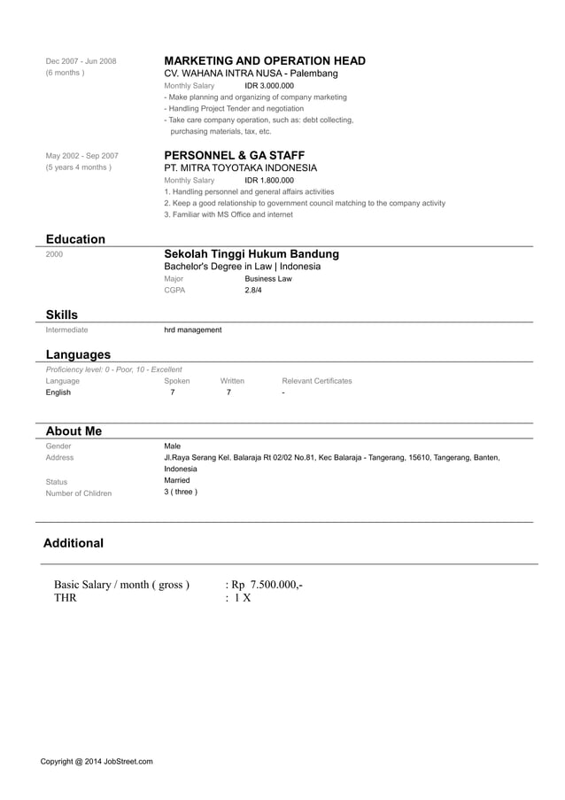 CV.Heri Djauhari | PDF