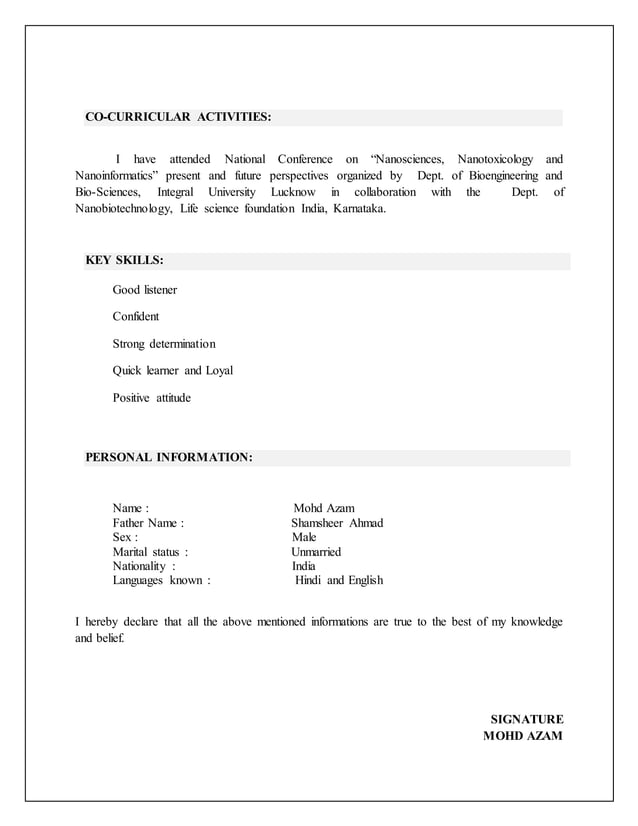 Resume of azam | PDF