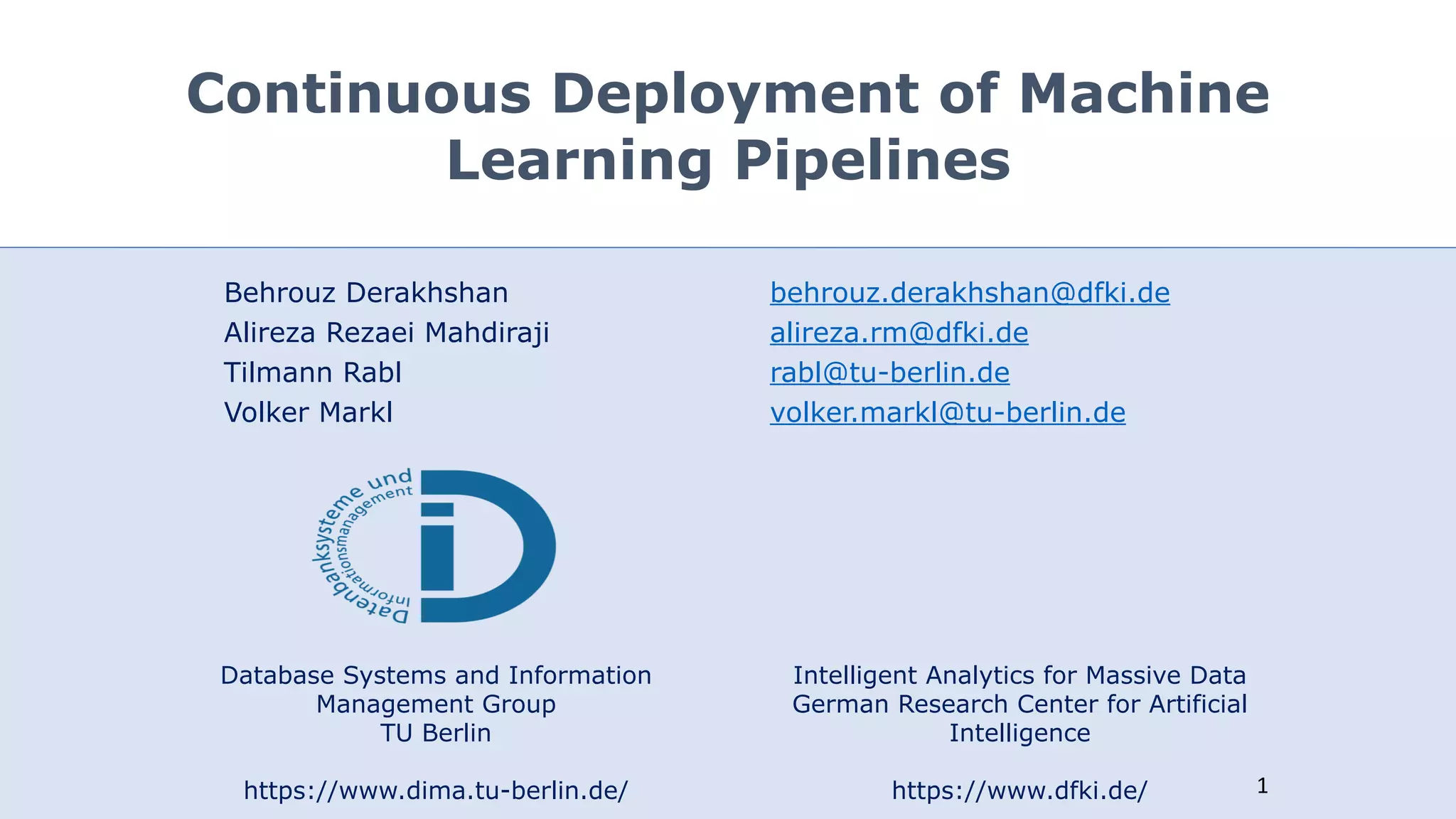Continuous Deployment Of Machine Learning Pipelines Ppt