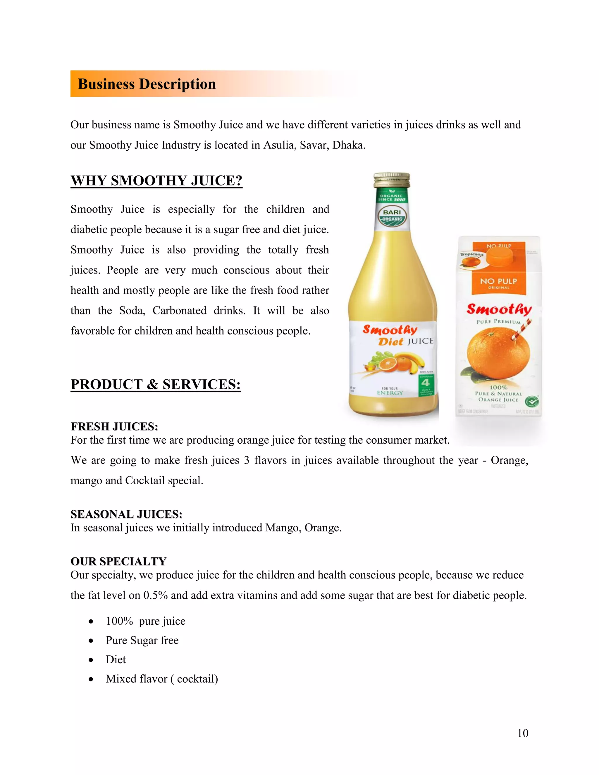business plan (smoothy juice) | PDF
