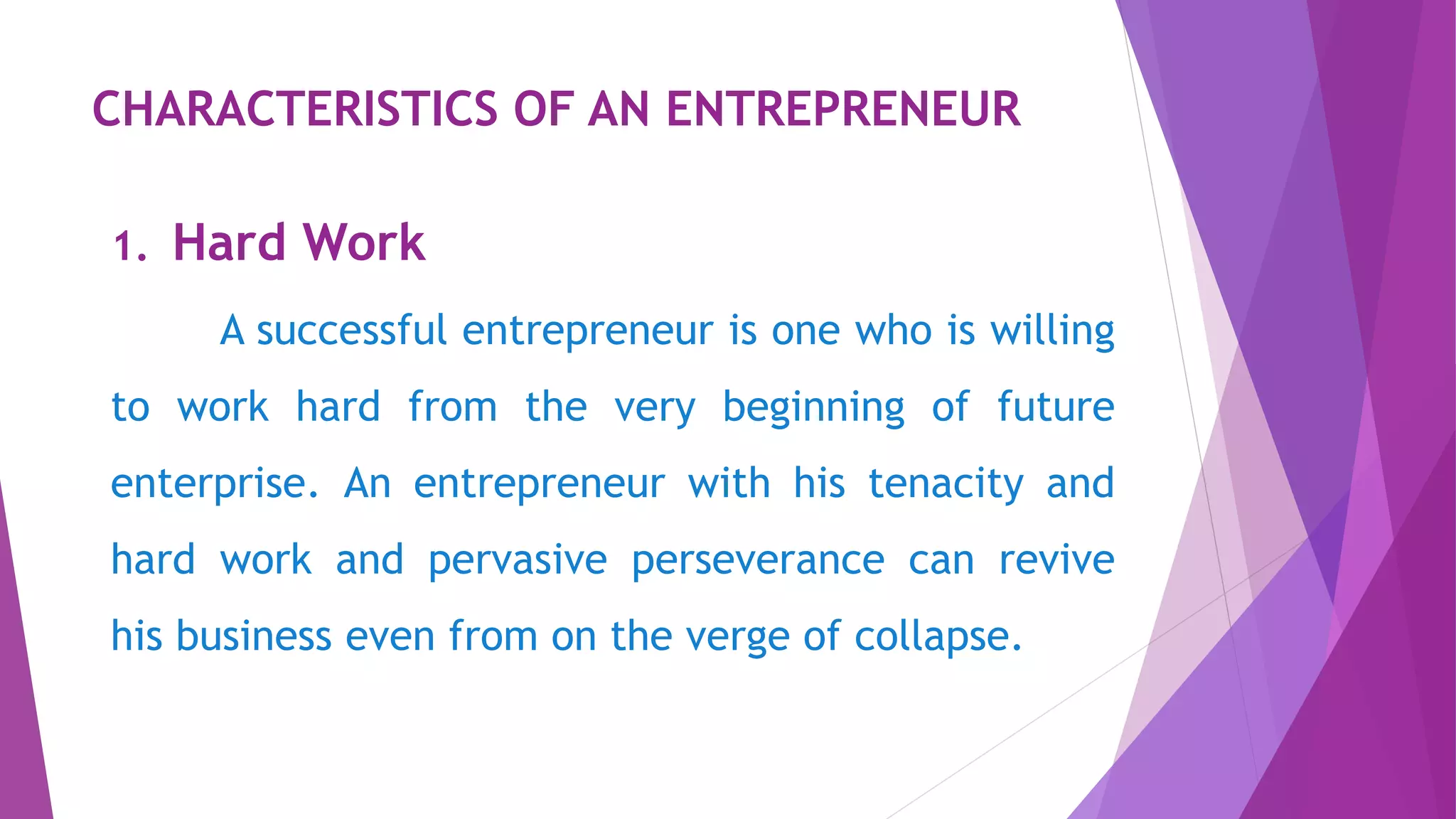 CHARACTERISTICS OF AN ENTREPRENEUR | PPTX | Startups | Business
