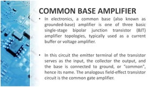 Edc Base Biased Amplifier | PPTX