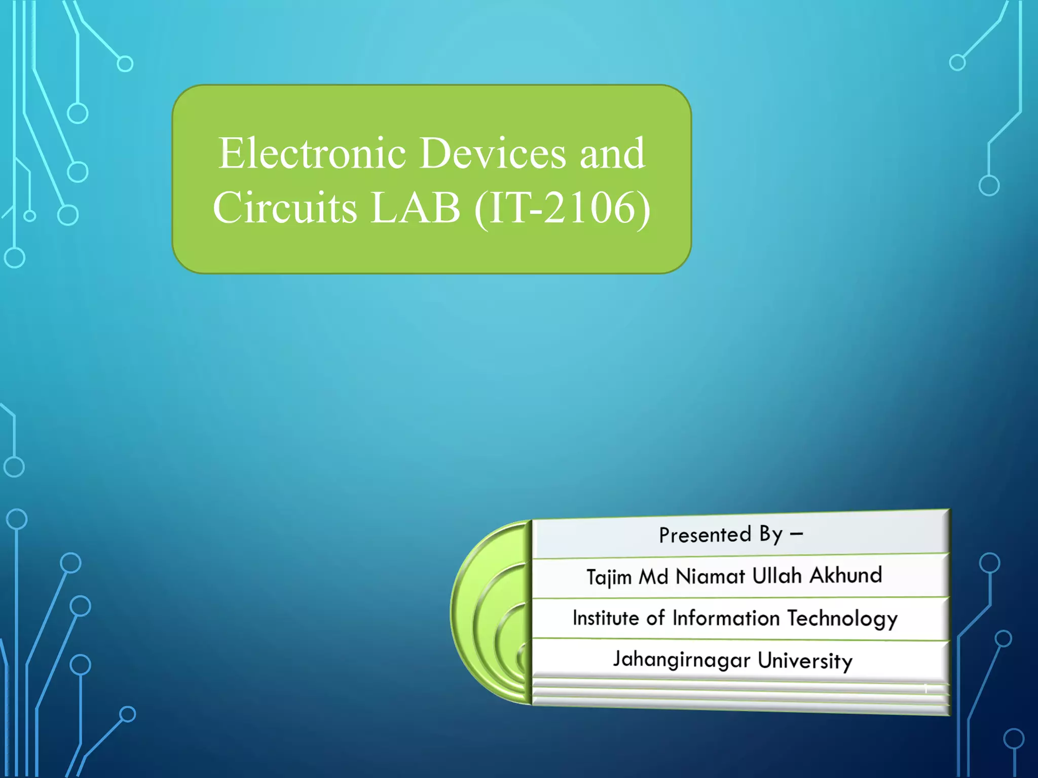 Edc lab 3 - breakdown characteristic of zener diode | PPT