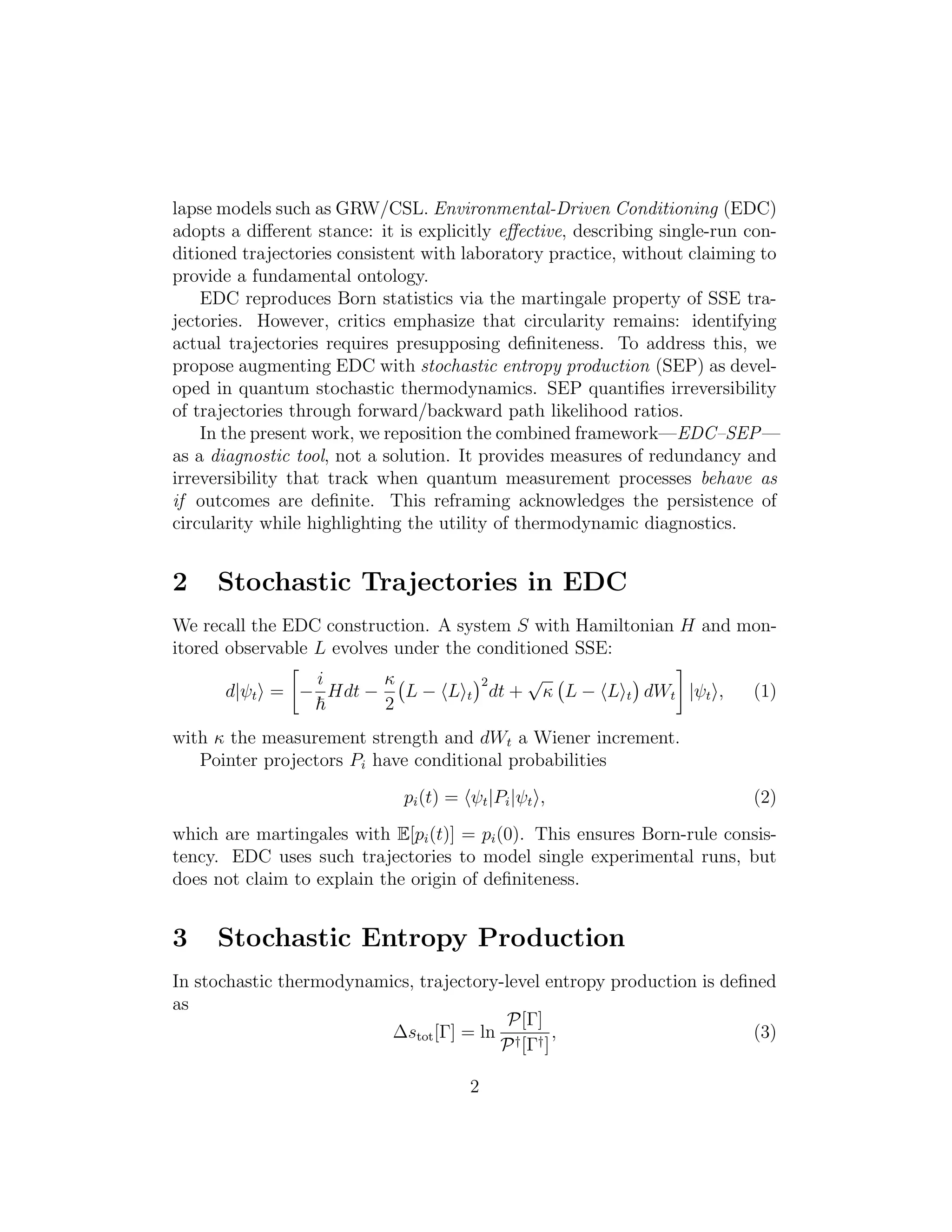 Environmental-Driven Conditioning with Stochast Entropy Production | PDF