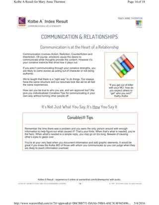 Kolbe A results | PDF