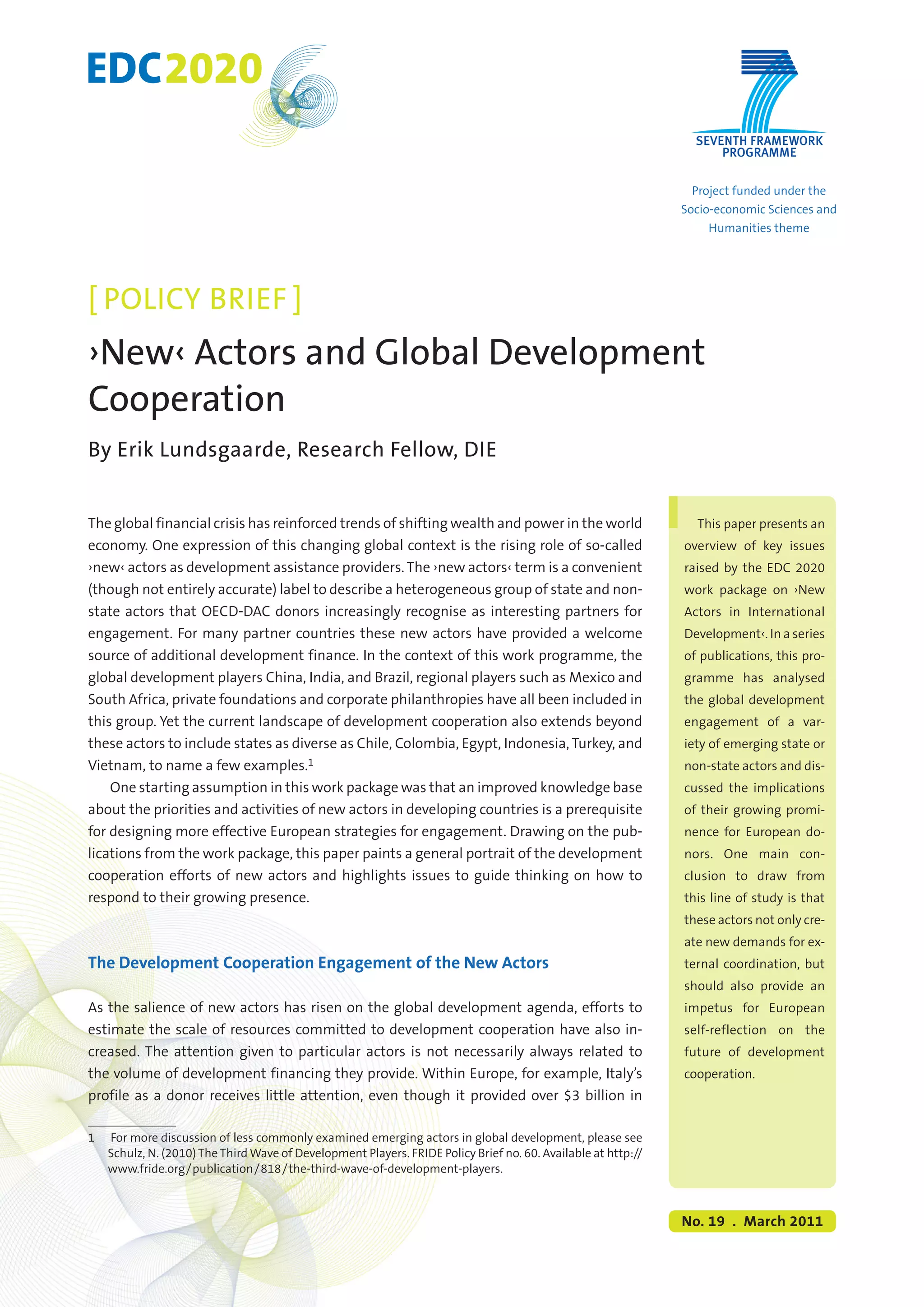 New Actors and Global Development Cooperation | PDF | Non-Profit ...
