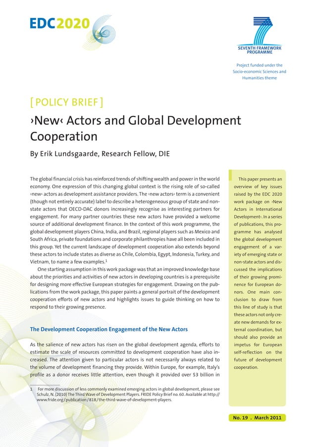 New Actors and Global Development Cooperation | PDF | Non-Profit Organizations | Industries