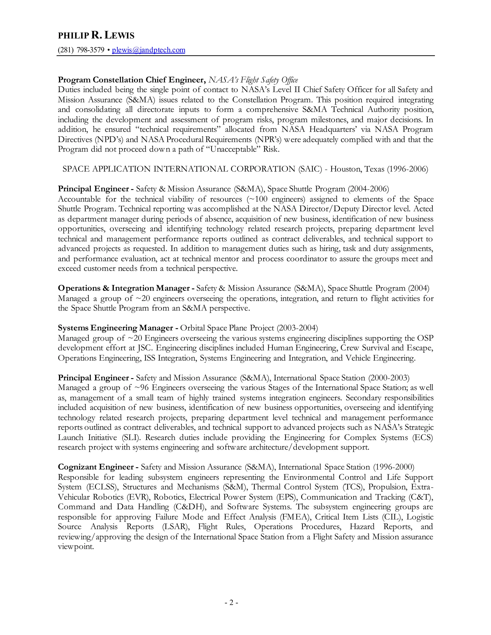 Lewis Phil - Resume 11-2015 | PDF