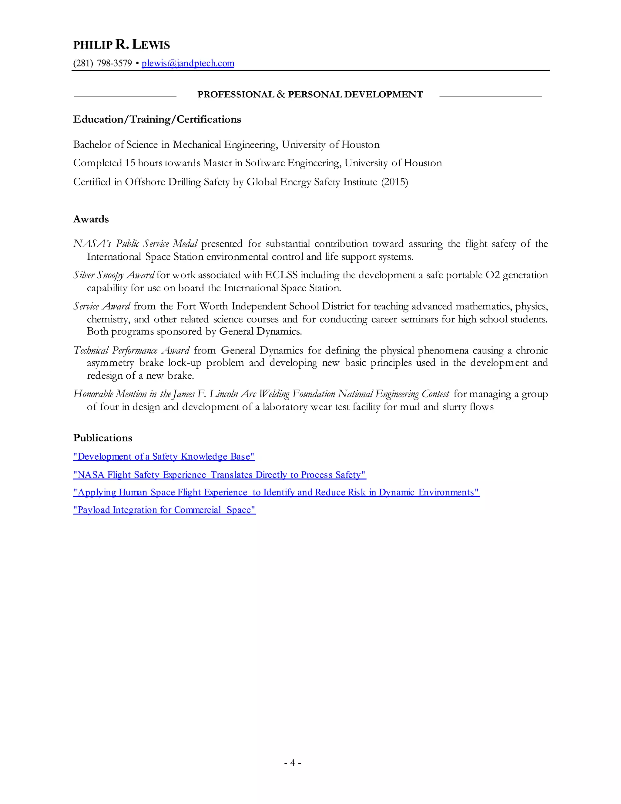 Lewis Phil - Resume 11-2015 | PDF
