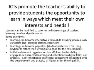 ICTs ENHANCE STUDENT LEARNING | PPT