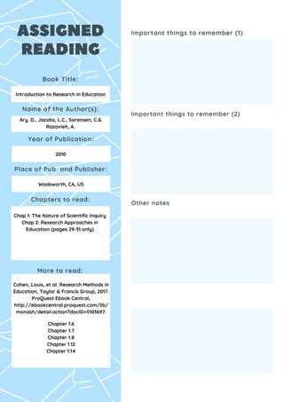 Lesson plan for Week 1 What is research | PDF
