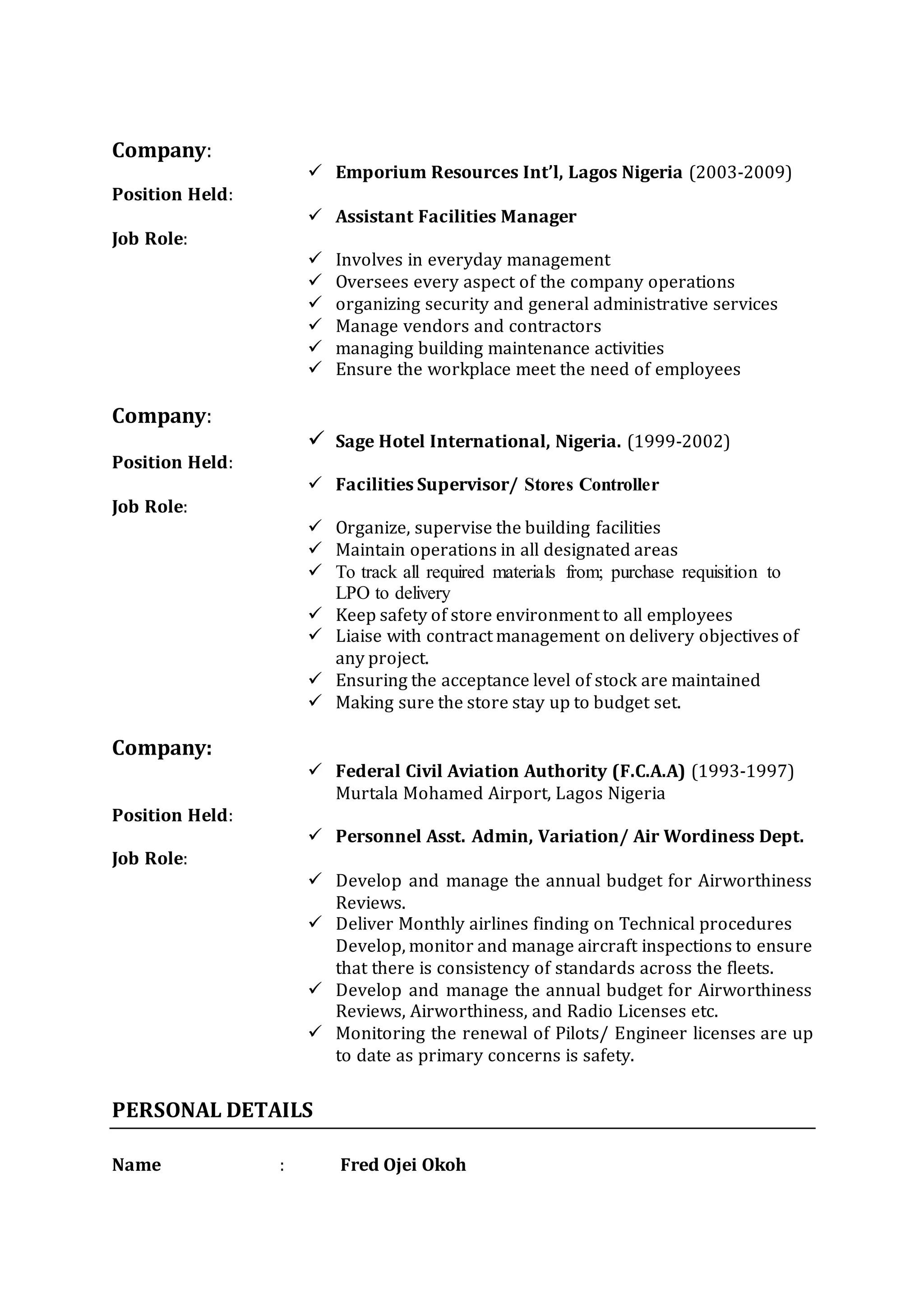fred resume updated | DOCX