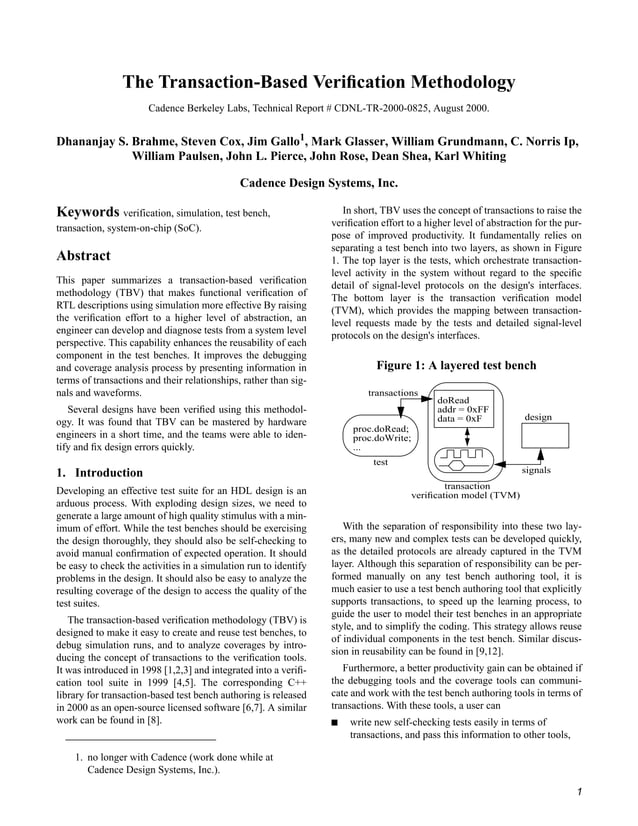Transaction Based Verification Methodology - 2000 | PDF