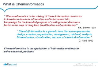 Cheminformatics & Data Science - Dr Ed Cannon | PPTX