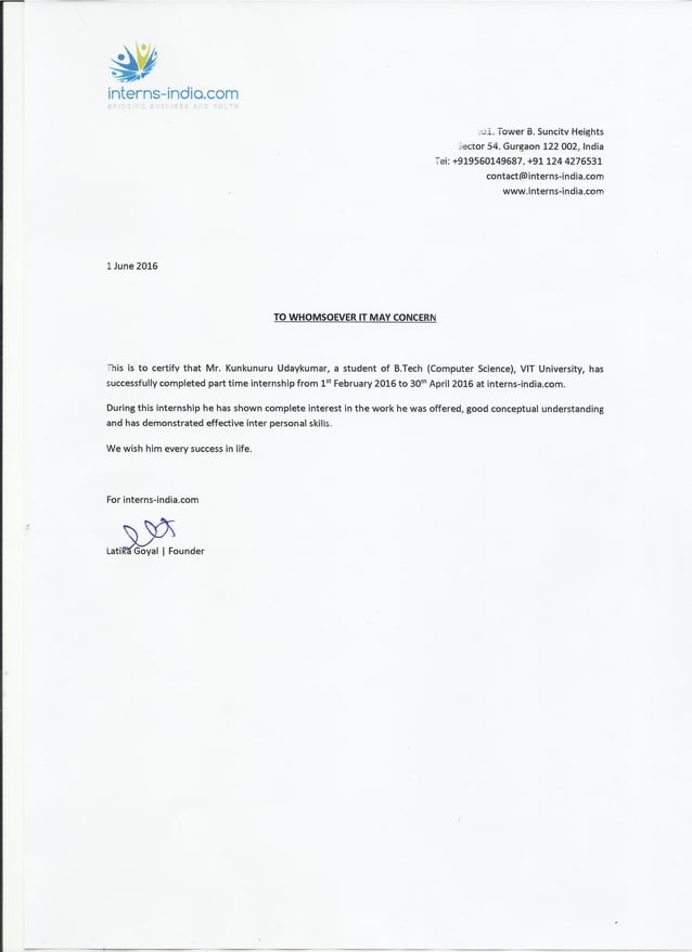 Kunkuru Uday Kumar_internship certificate (1) | PDF