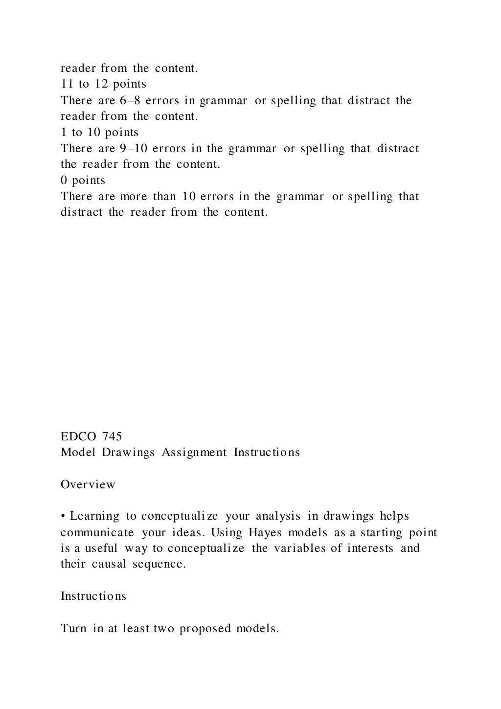 EDCO 745Model Drawings Grading RubricCriteriaLevels of Achie | PDF