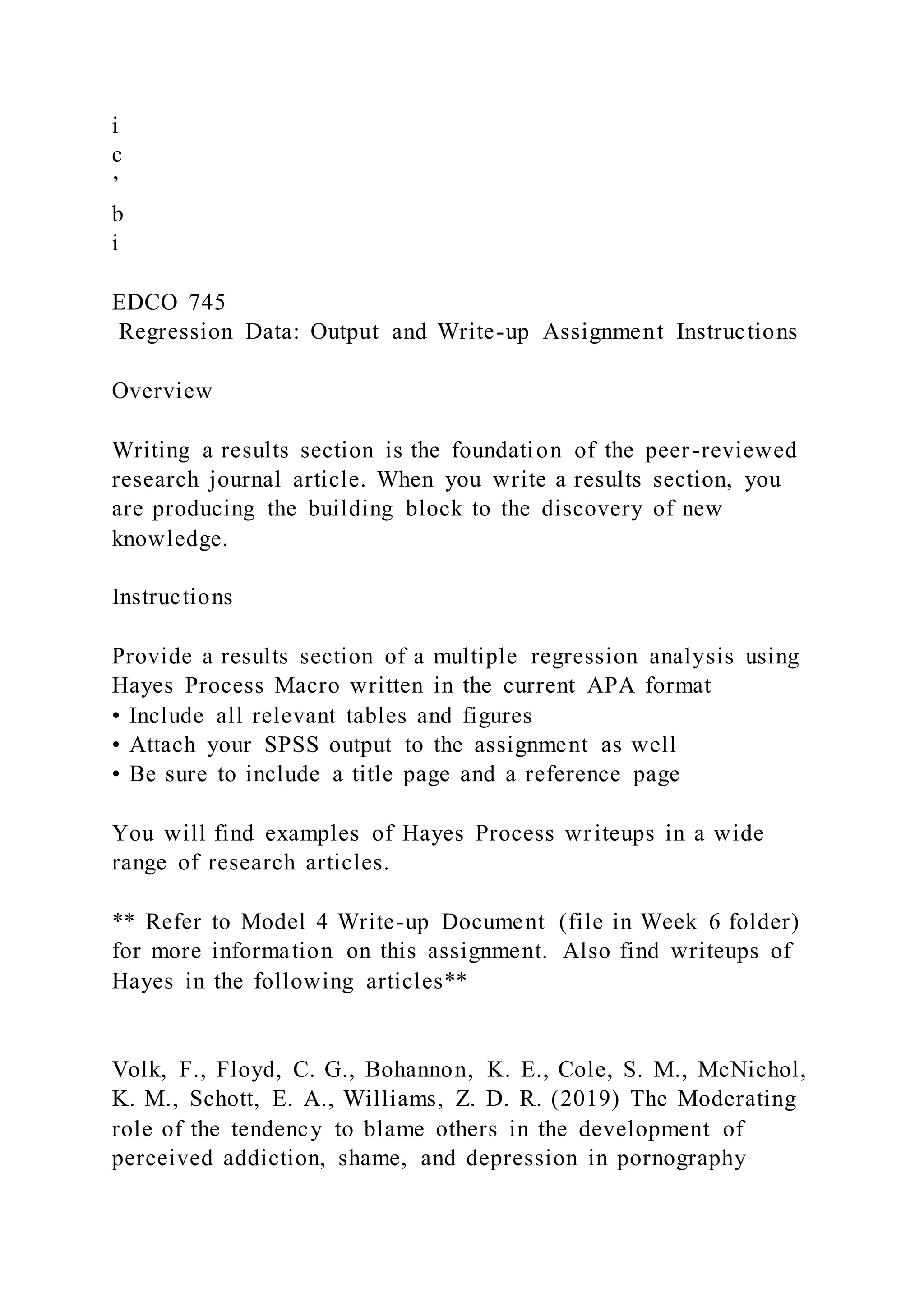 EDCO 745Regression Data Output And Writeup Grading RubricCrit | DOCX
